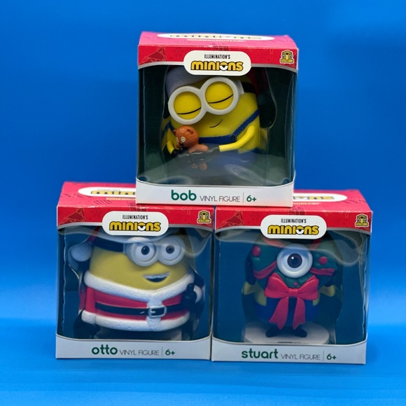 Mattel | Toys | Mattel Minions Vinyl Figure Set Yellow Red And Blue ...